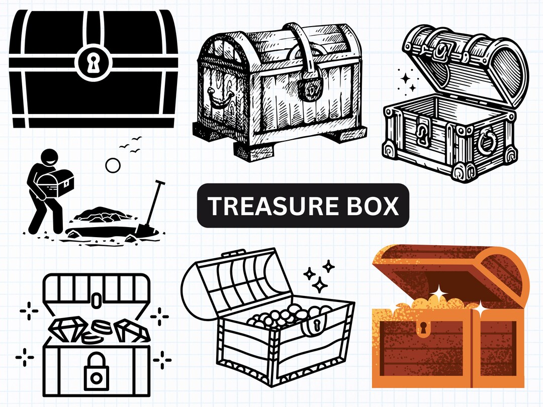 Treasure Chest SVG Bundle, Bounty Svg, Treasure Box Svg, Treasure Chest ...