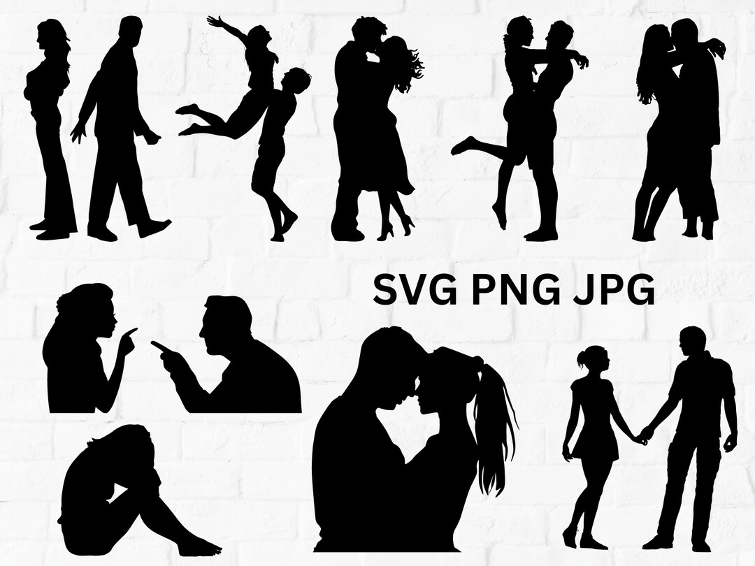 Pareja silueta svg, amantes silueta svg, parejas clipart, parejas de ...