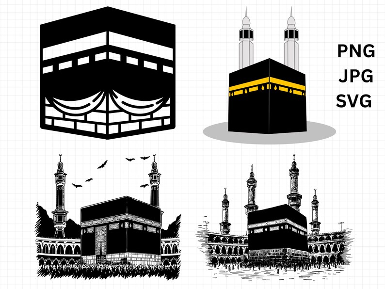 Kaaba Svg, Mecca Svg, Islamic Svg, Kaba Cutting Image, Masjid Al-haram ...