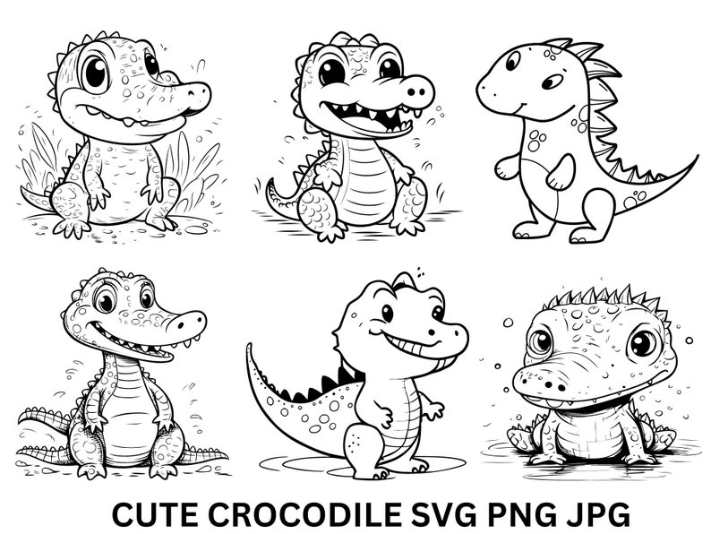 Alligator SVG Bundle, Crocodile PNG, Cute Alligator Clipart, Crocodile ...