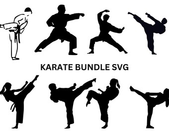 Karate Svg, Taekwondo Svg, Martial Arts Svg, Karate Girl Silhouette Png ...