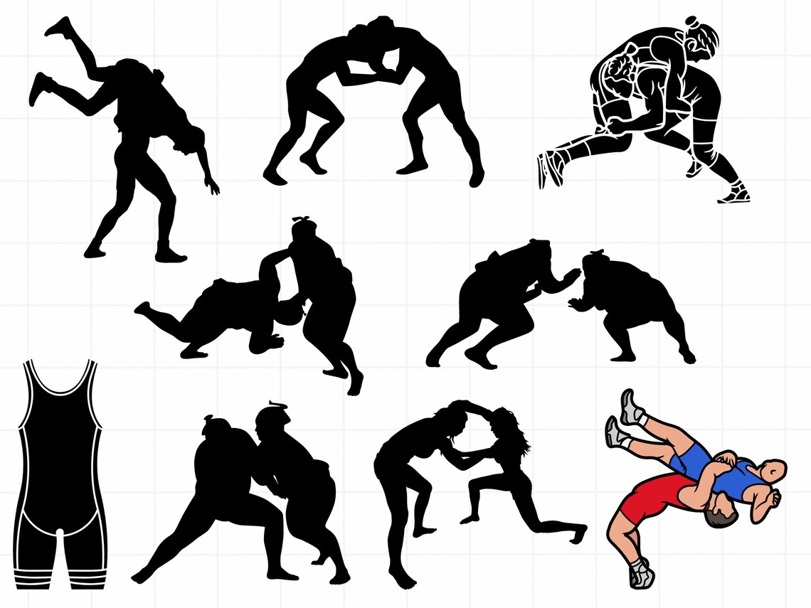 Wrestling SVG, Wrestler Svg, Wrestling Clipart SVG, Wrestling Cut Files ...
