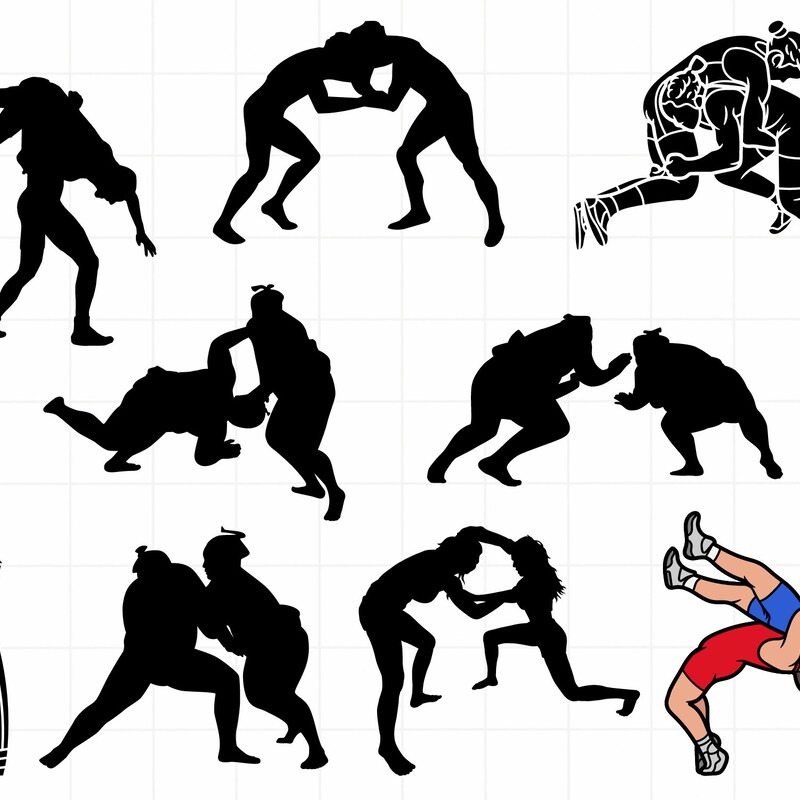 Girl Wrestling Clipart - Etsy