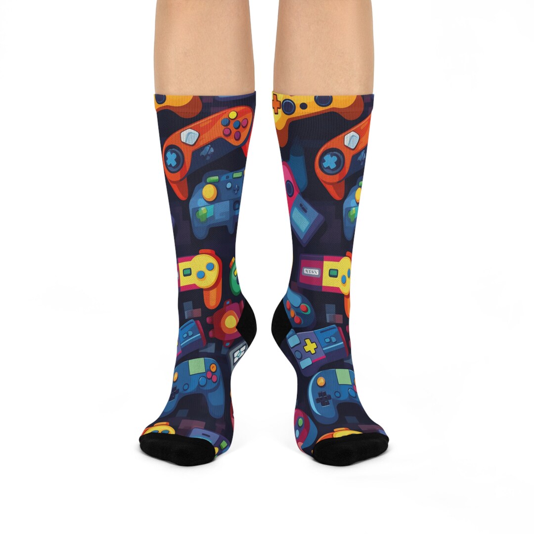 Arcade Gamer Socks, Arcade Retro Socks, Arcade Men's Socks Crew Socks ...