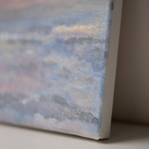 Baltic Sea Sunset Original Square Acrylic Painting on Canvas, Small ...