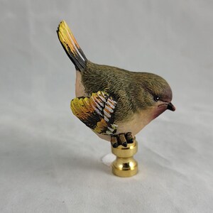 Hand Painted Chickadee Bird Electric Lighting Lamp Shade Finial: Solid ...