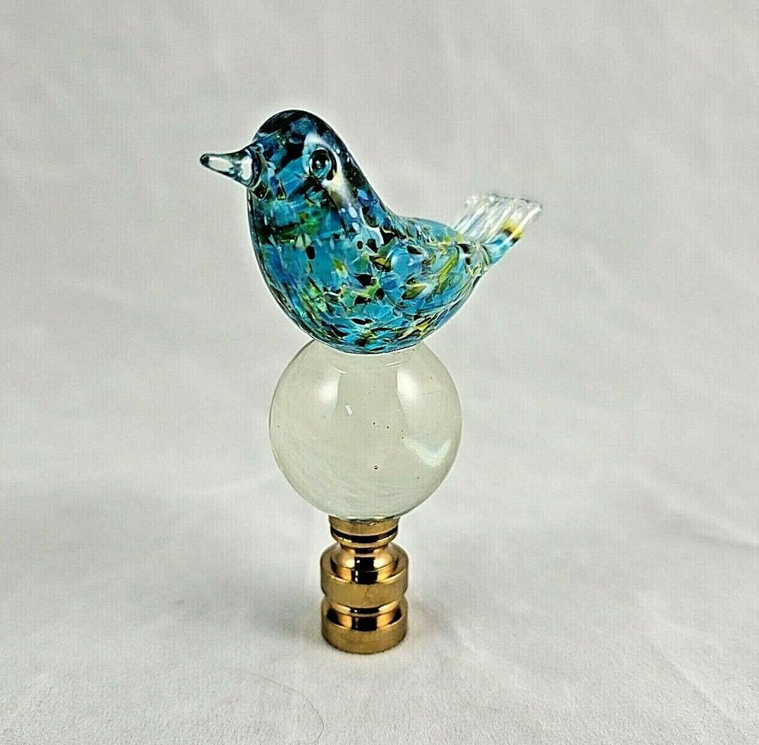 Hand Blown Artglass Bird Electric Lighting Lamp Shade Finial (NEW) - Etsy