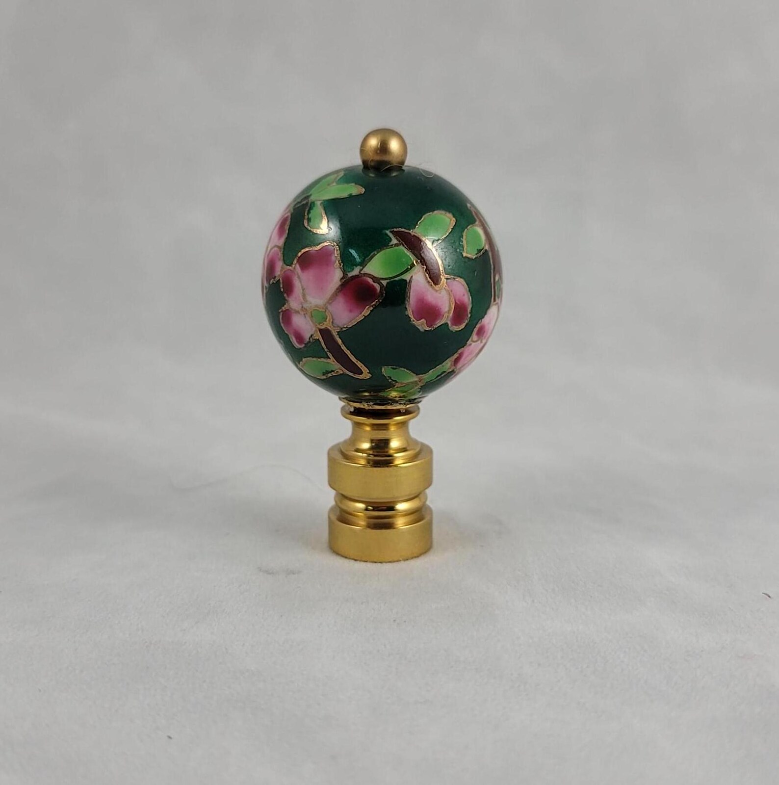 Cloisonne Style Green Porcelain Floral Ball Electric Lighting Lamp ...
