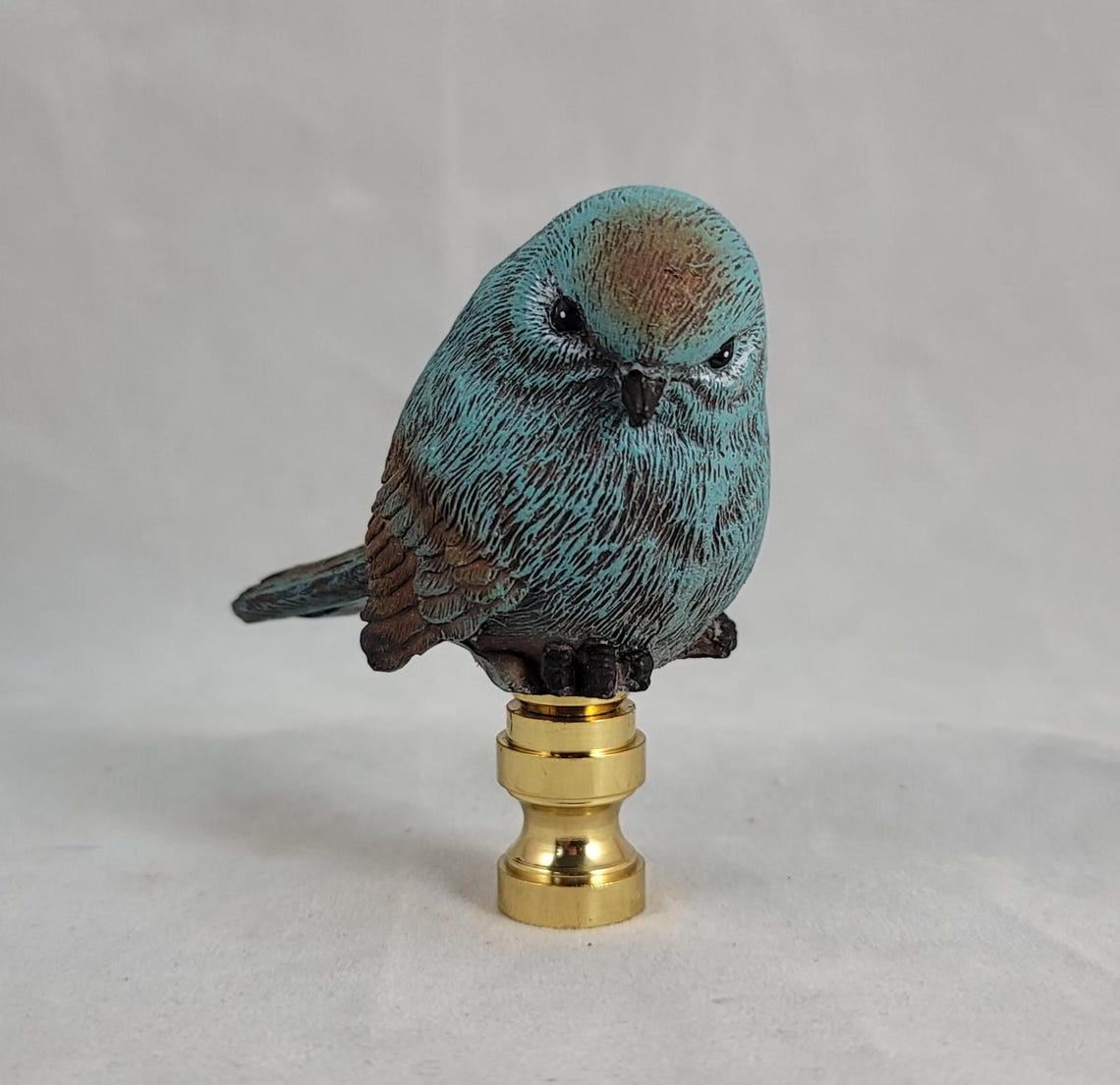 Cute Blue Teal Bird Electric Lighting Lamp Shade Finial new - Etsy