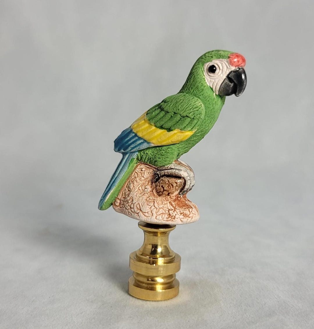 Green Macaw Parrot Electric Lighting Lamp Shade Finial (NEW) - Etsy