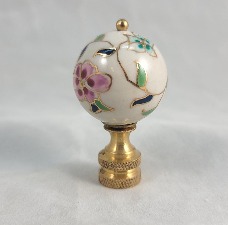 Cloisonne Style Floral Ball Electric Lighting Lamp Shade Finial (NEW ...