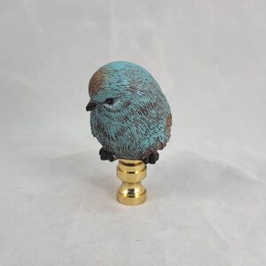 Hand-painted Chickadee Lamp Shade Finial: Blue Teal Bird Decor - Etsy