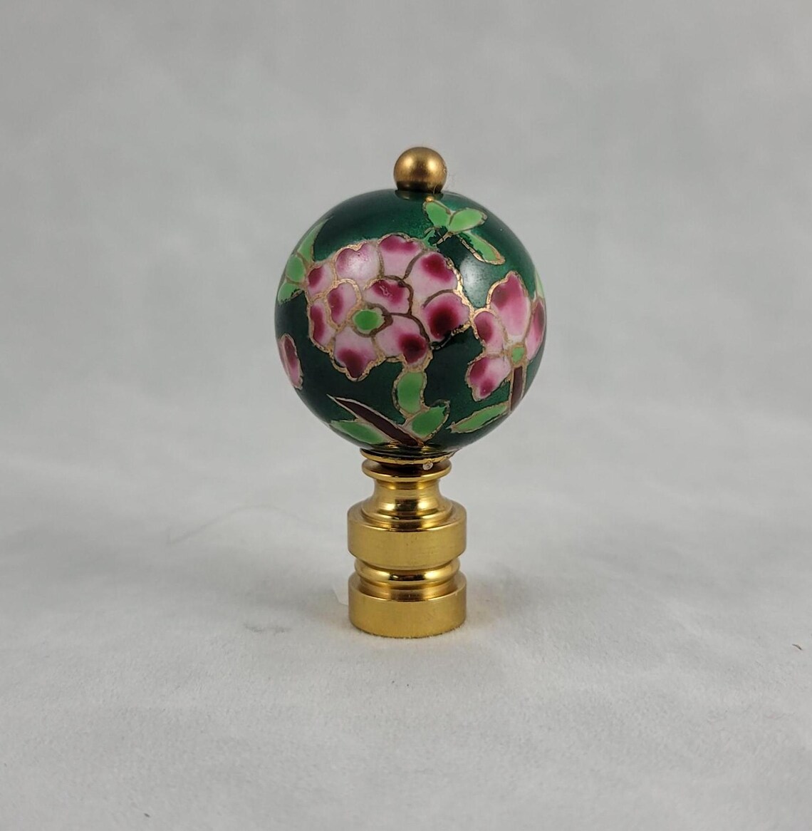 Cloisonne Style Green Porcelain Floral Ball Electric Lighting Lamp ...
