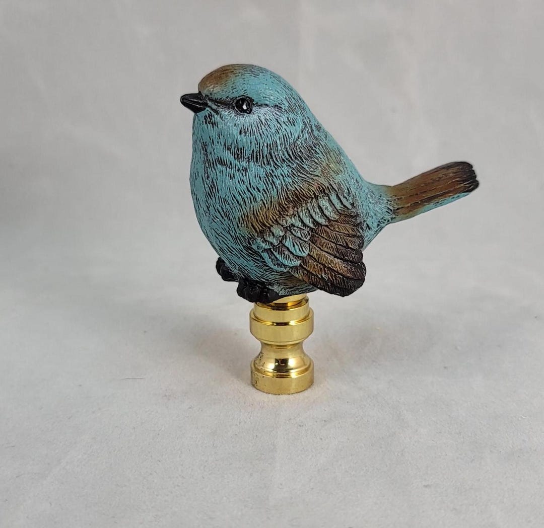 Cute Blue Teal Bird Electric Lighting Lamp Shade Finial new - Etsy