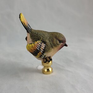 Hand Painted Chickadee Bird Electric Lighting Lamp Shade Finial: Solid ...