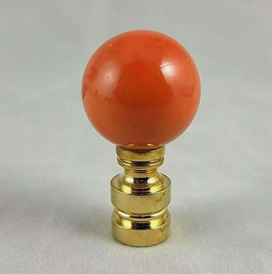 Orange Glass Ball Electric Lighting Lamp Shade Finial NEW - Etsy