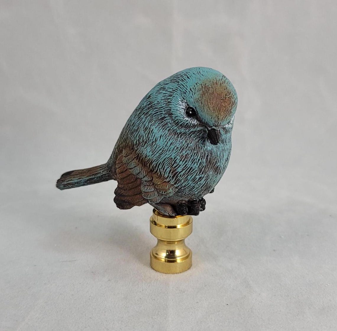 Cute Blue Teal Bird Electric Lighting Lamp Shade Finial new - Etsy