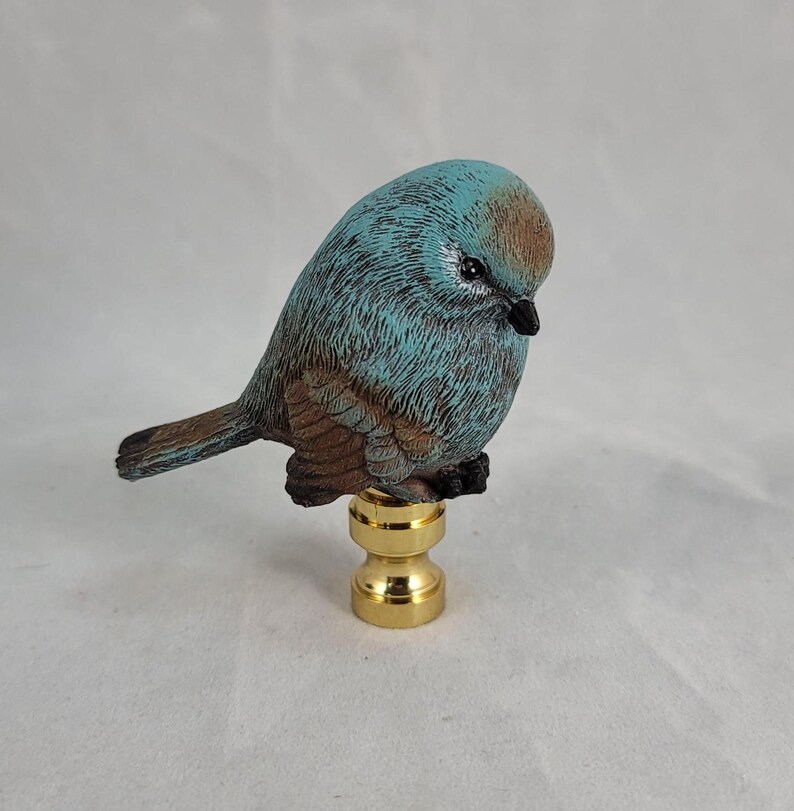 Cute Blue Teal Bird Electric Lighting Lamp Shade Finial new - Etsy