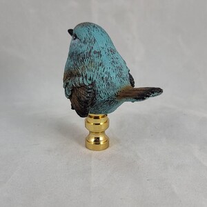 Hand-painted Chickadee Lamp Shade Finial: Blue Teal Bird Decor - Etsy