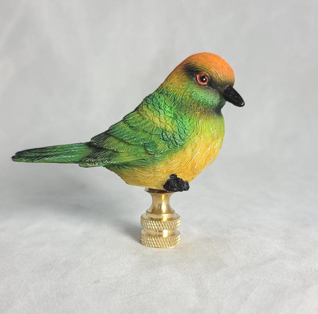 Hand-painted Bee Eater Bird Lamp Shade Finial: Green Electric Lighting ...