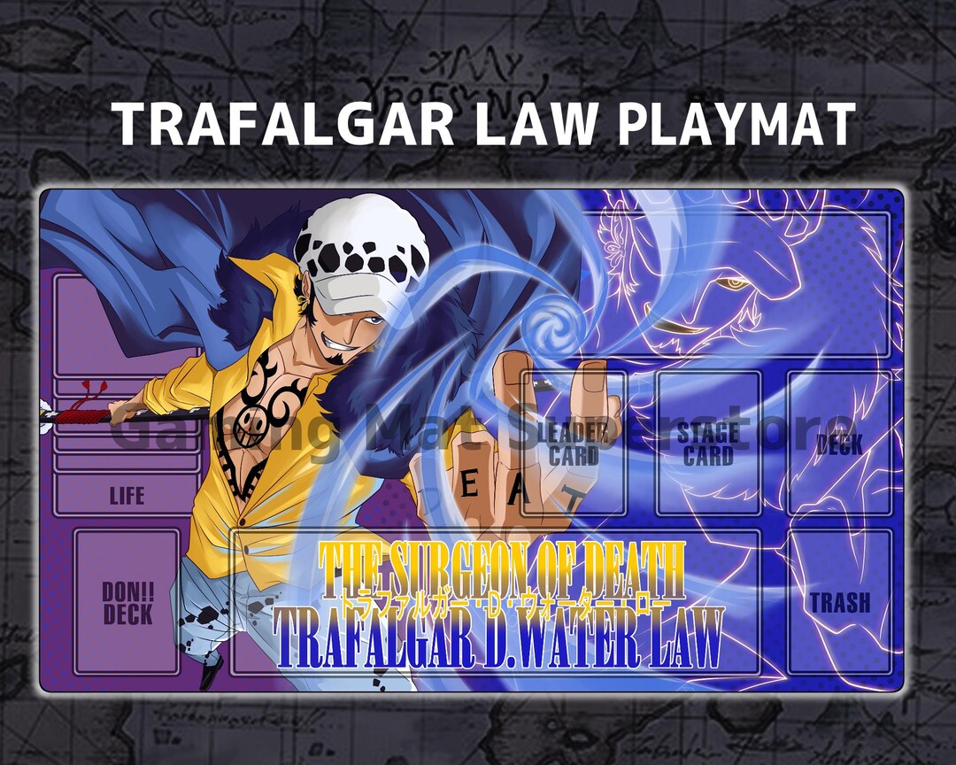 OP Playmat Trafalgar Law Purple/blue Mat Zones Stitched Edges Anime ...