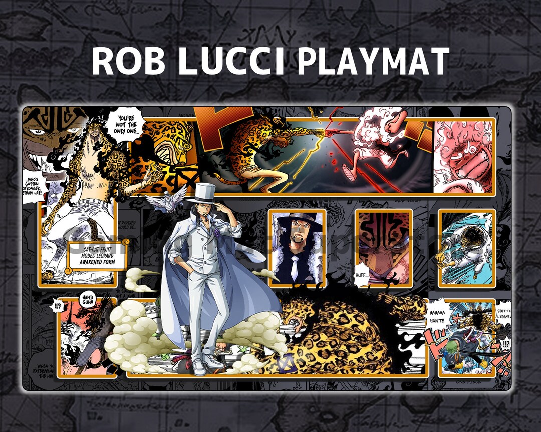 OP Playmat Lucci Black Mat Zones Stitched Edges Anime Design - Etsy