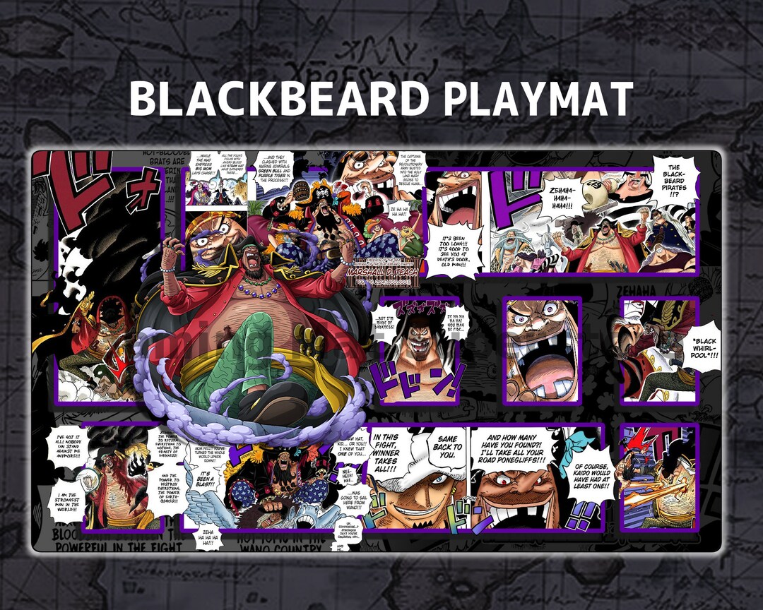 OP09 | OP Playmat Kurohige Blackbeard Black Mat Zones Stitched Edges ...