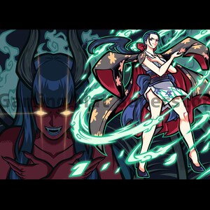 OP Playmat Nico Robin Green Mat Zones Stitched Edges Anime Design - Etsy