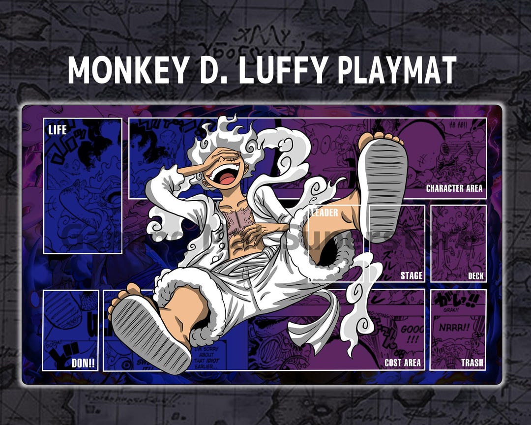 OP Playmat Luffy Purple/blue Mat Zones Stitched Edges Anime Design - Etsy