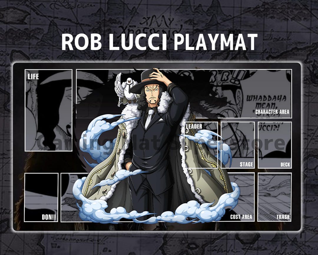 OP Playmat Rob Lucci Black Mat Zones Stitched Edges Anime Design - Etsy