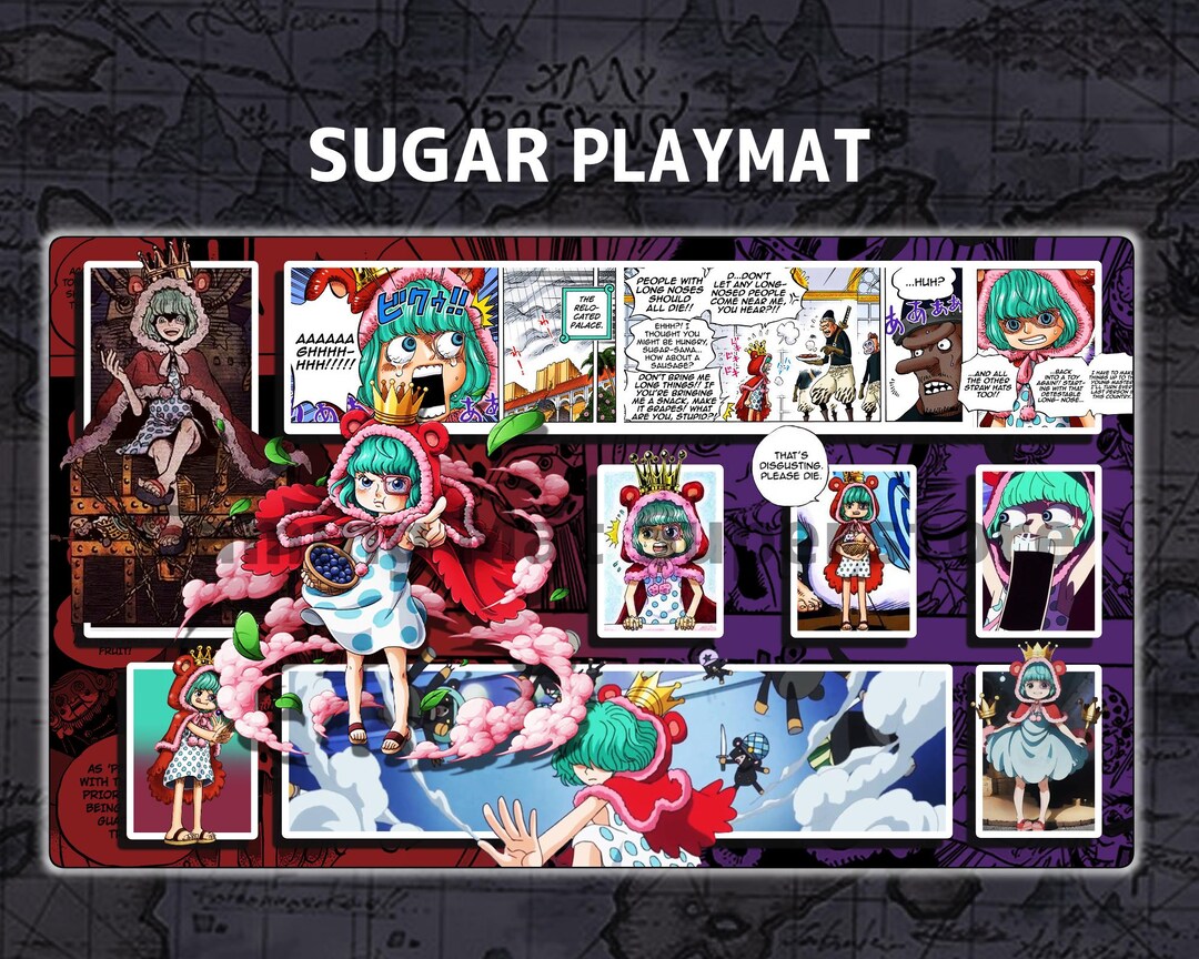 OP Playmat Sugar Red/purple Mat Zones Stitched Edges Anime Design - Etsy