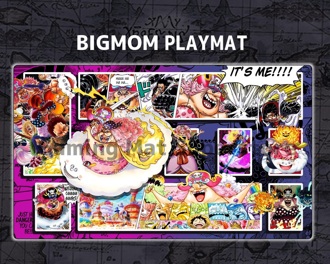 OP Playmat Bigmom Pink/navy Mat Zones Stitched Edges Anime Design - Etsy