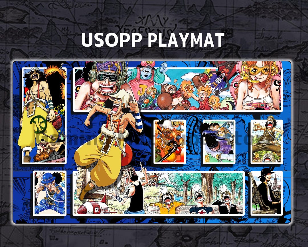 OP Playmat Usopp Blue Mat Zones Stitched Edges Anime Design - Etsy UK