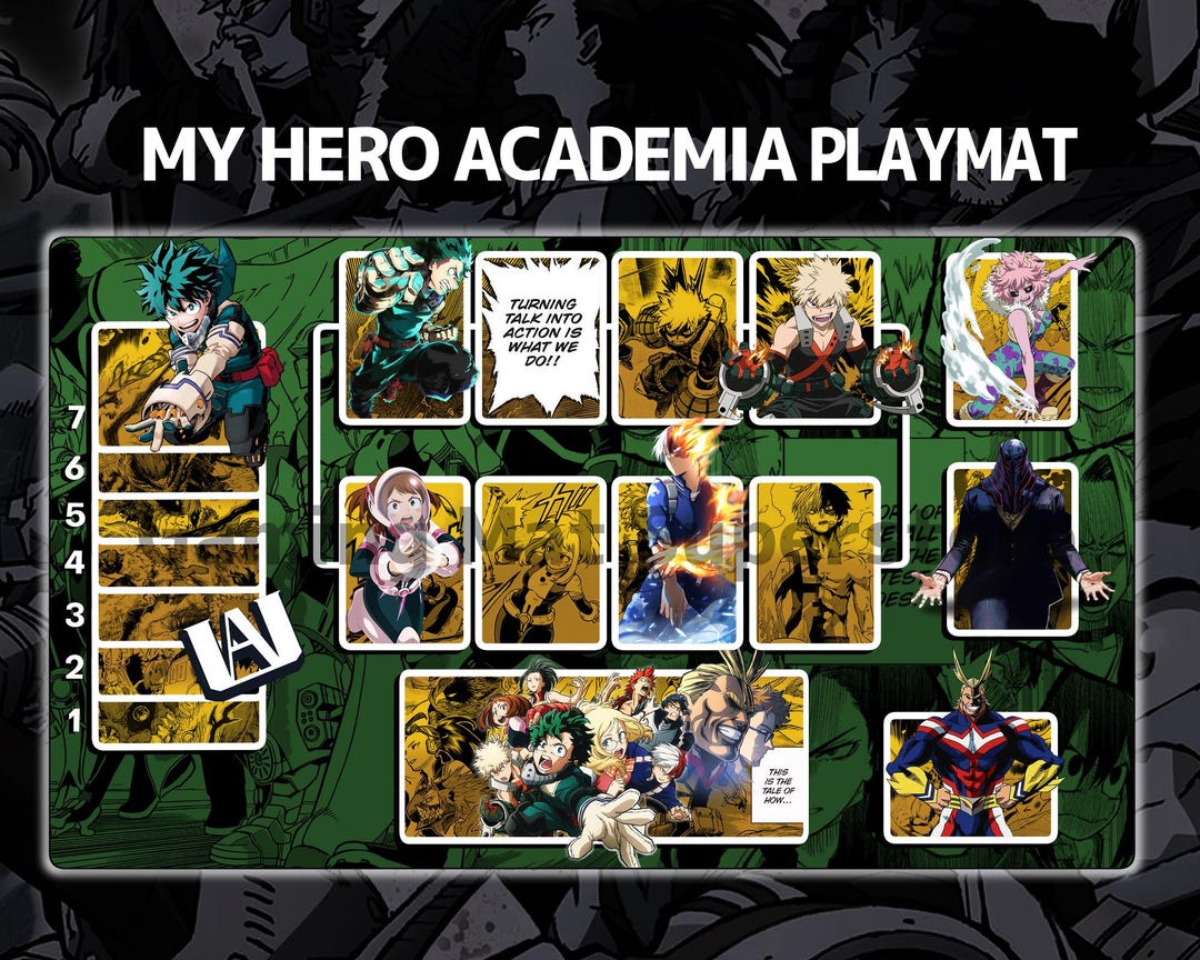 Union Arena Playmat My Hero Academia Green Mat Zones Stitched Edges ...