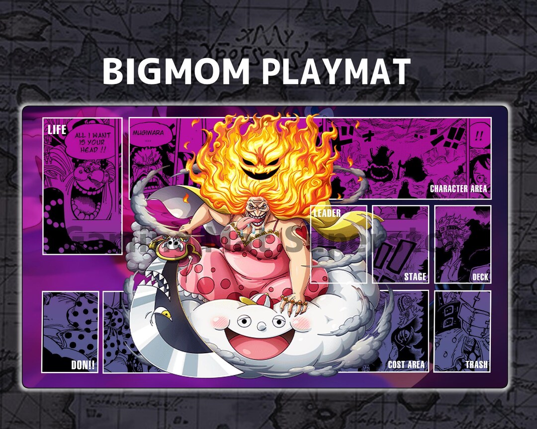 OP Playmat Bigmom Pink/navy Mat Zones Stitched Edges Anime Design - Etsy