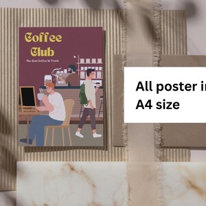 Coffee Aesthetic: Chic and Cozy Poster Digital Artwall Printable Made ...