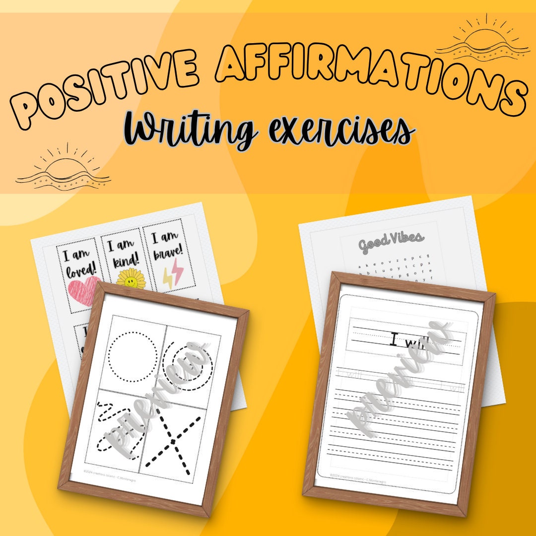 Positive Affirmations Writing Exercises Prompts / Preschool Pre-k ...