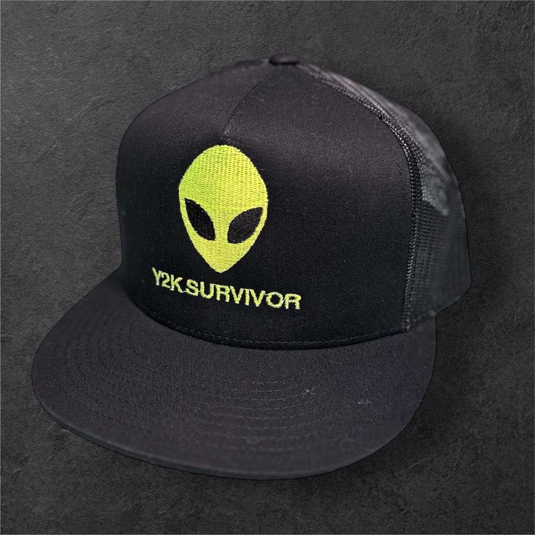 Y2K Survivor Embroidered Snapback Hat 90s Apparel, Early 2000s ...