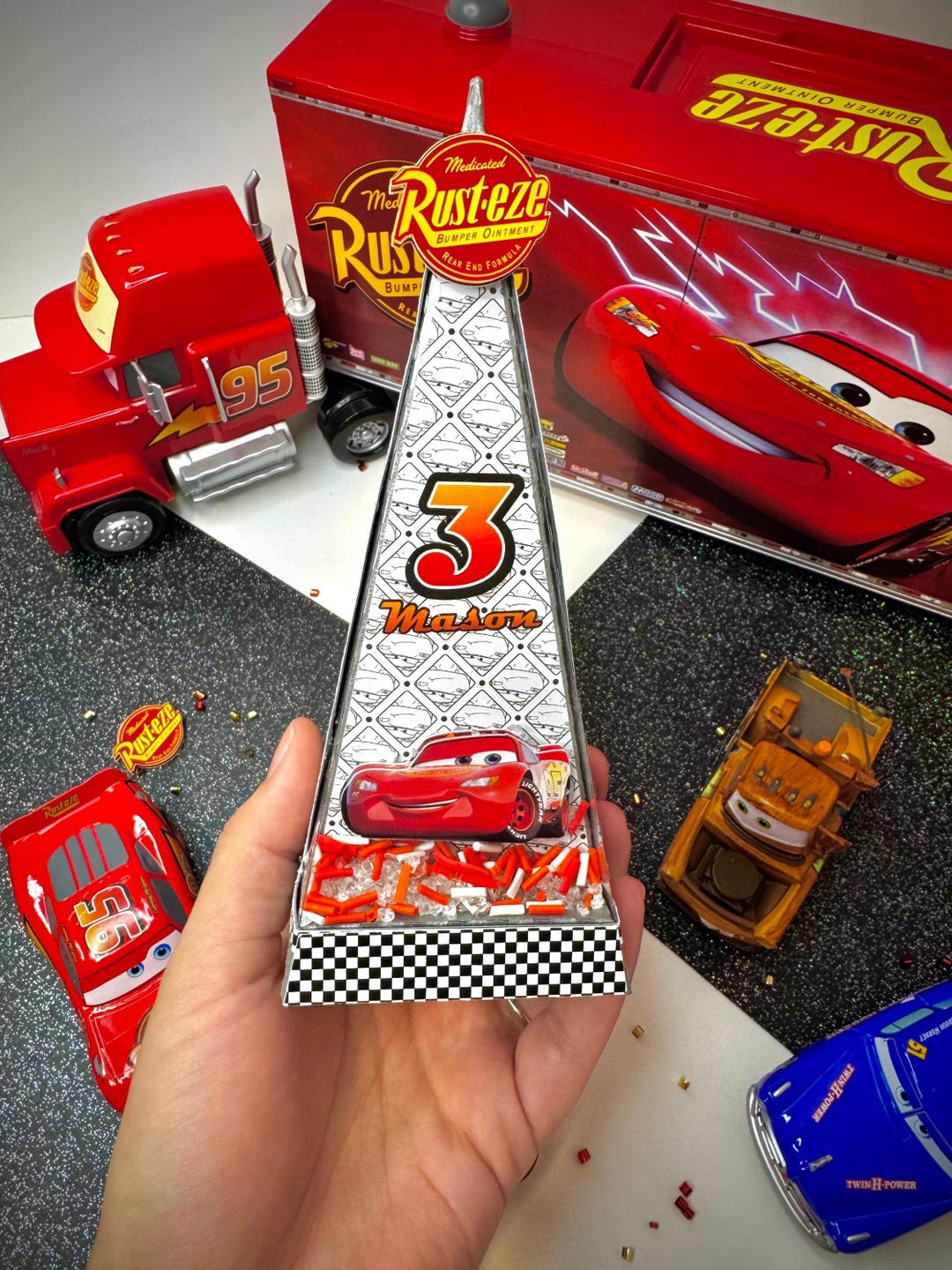 Shaker Lightning Mcqueen Candy Box | Lightning Mcqueen Party Decor ...