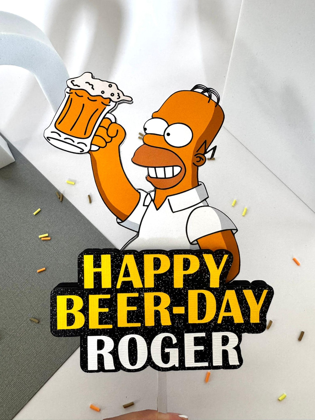 Homer Cake Topper | Personalized Simpsons Birthday Cake Decor | Homer ...