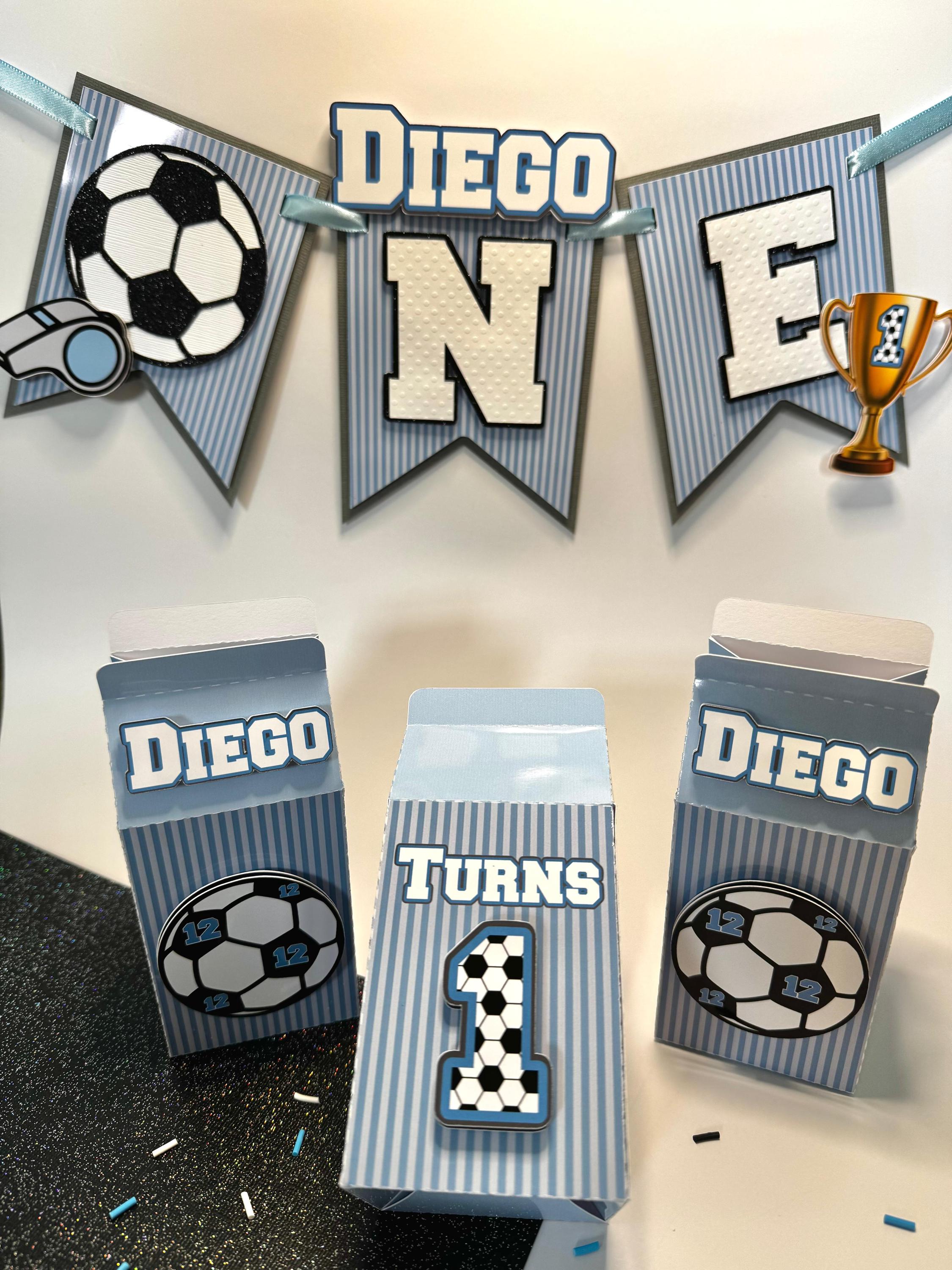 Personalized Soccer Milk Box for Kids Party - Soccer Party Favor Box ...