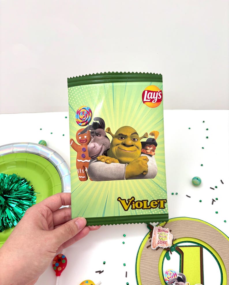 Shrek Chip Bags – Custom Party Favors for Kids Birthday - Shrek Snack ...