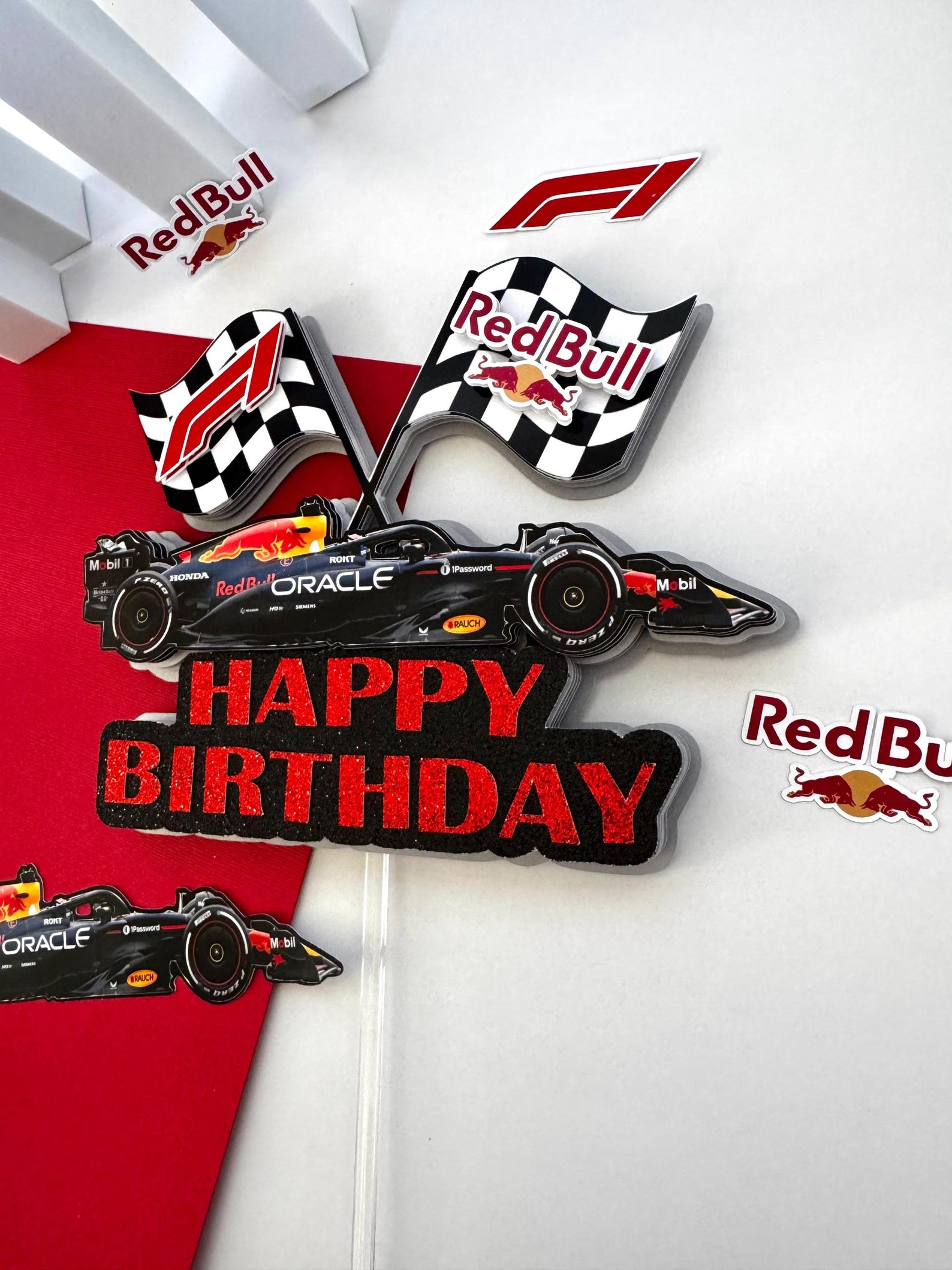 3D Red Bull Cake Topper | Personalized Formula 1 Birthday Cake Decor ...