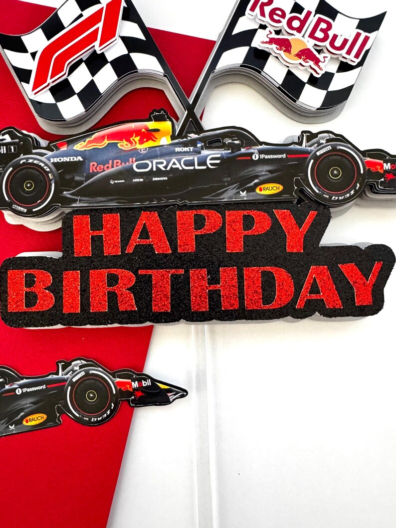 3D Red Bull Cake Topper | Personalized Formula 1 Birthday Cake Decor ...