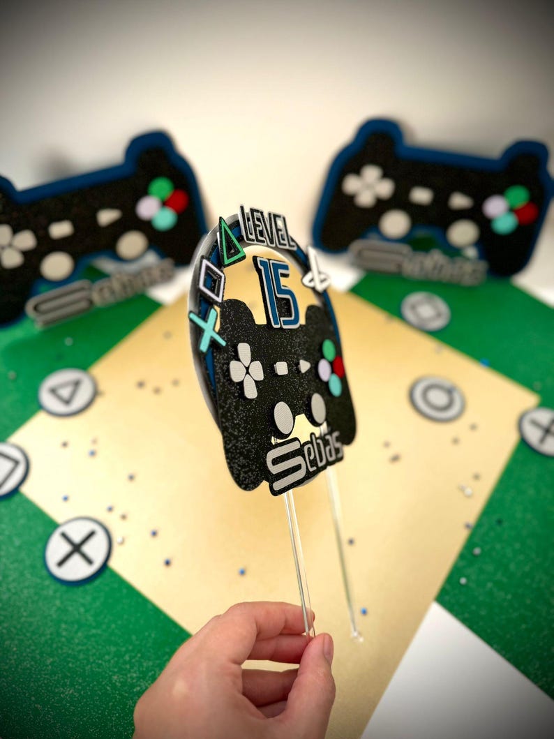 Personalized Gamer Birthday | Gamer Cake Topper | Video Games Cake ...