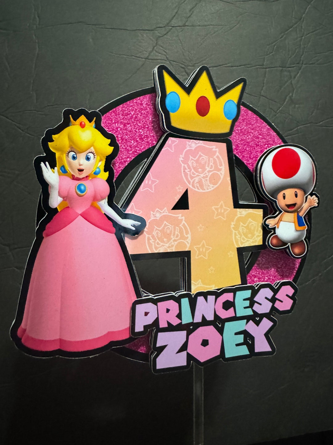 3D Princess Peach Cake Topper | Mario Cake Topper | Super Mario Cake ...
