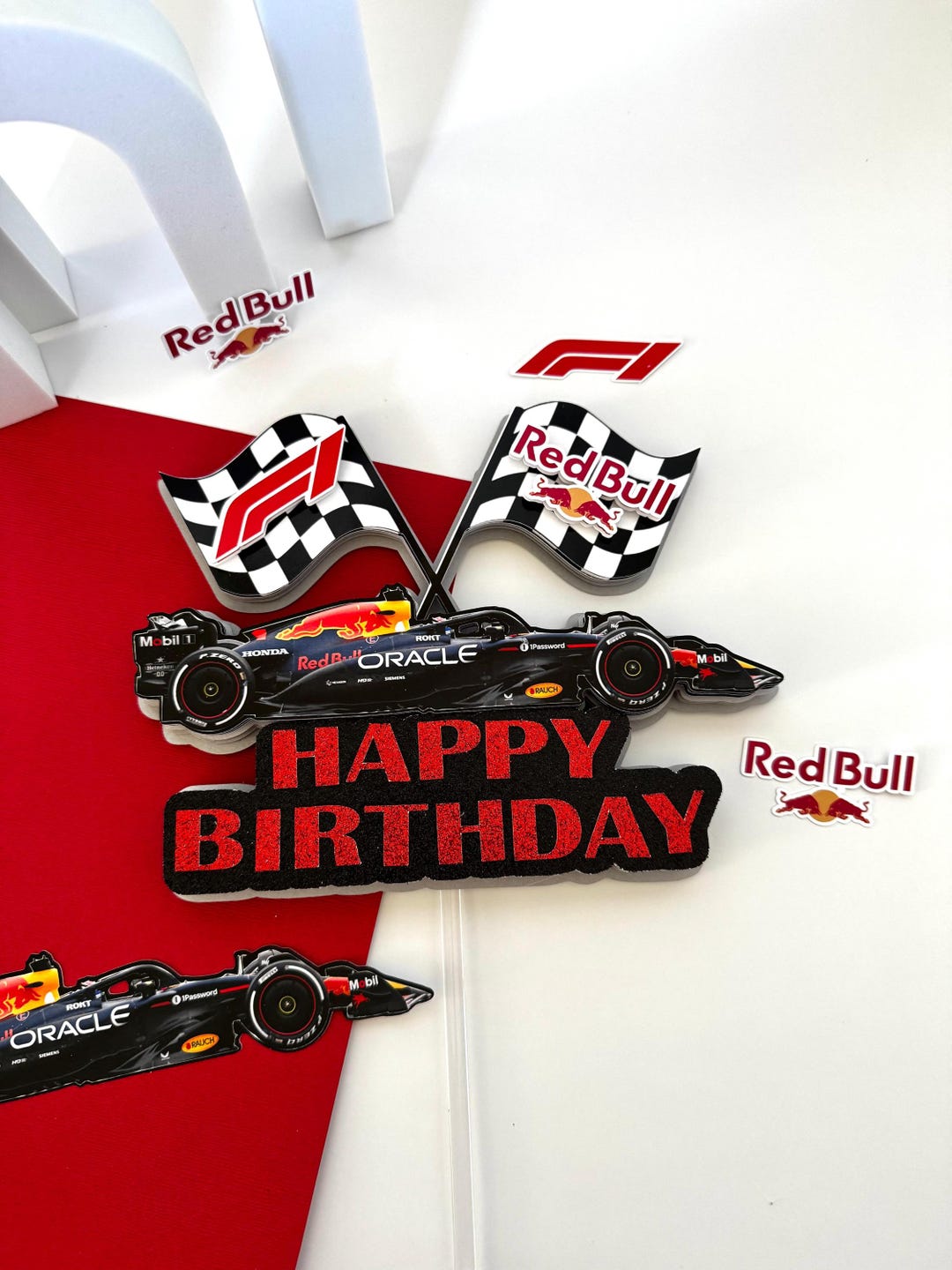 3D Red Bull Cake Topper | Personalized Formula 1 Birthday Cake Decor ...