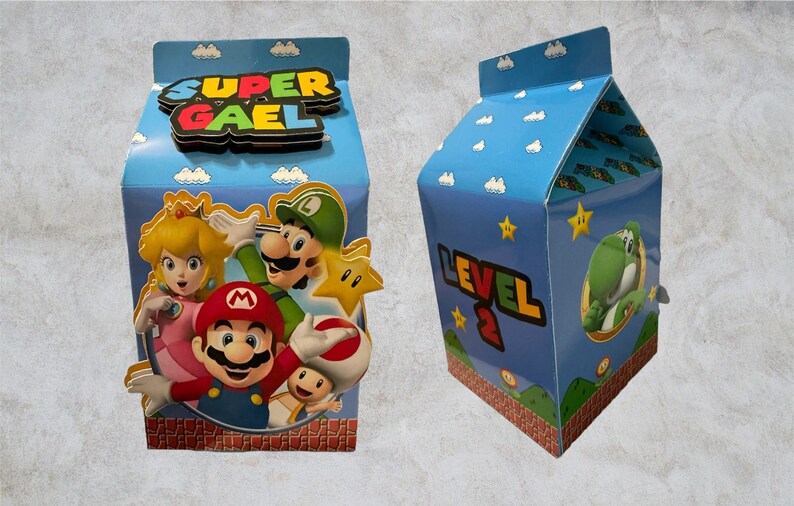 Mario Candy Box | Favor Boxes | Mario Birthday Party With Your Own Name ...