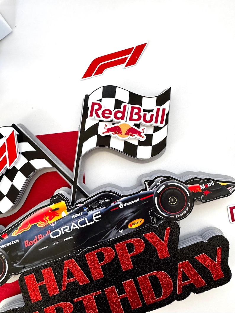 3D Red Bull Cake Topper | Personalized Formula 1 Birthday Cake Decor ...