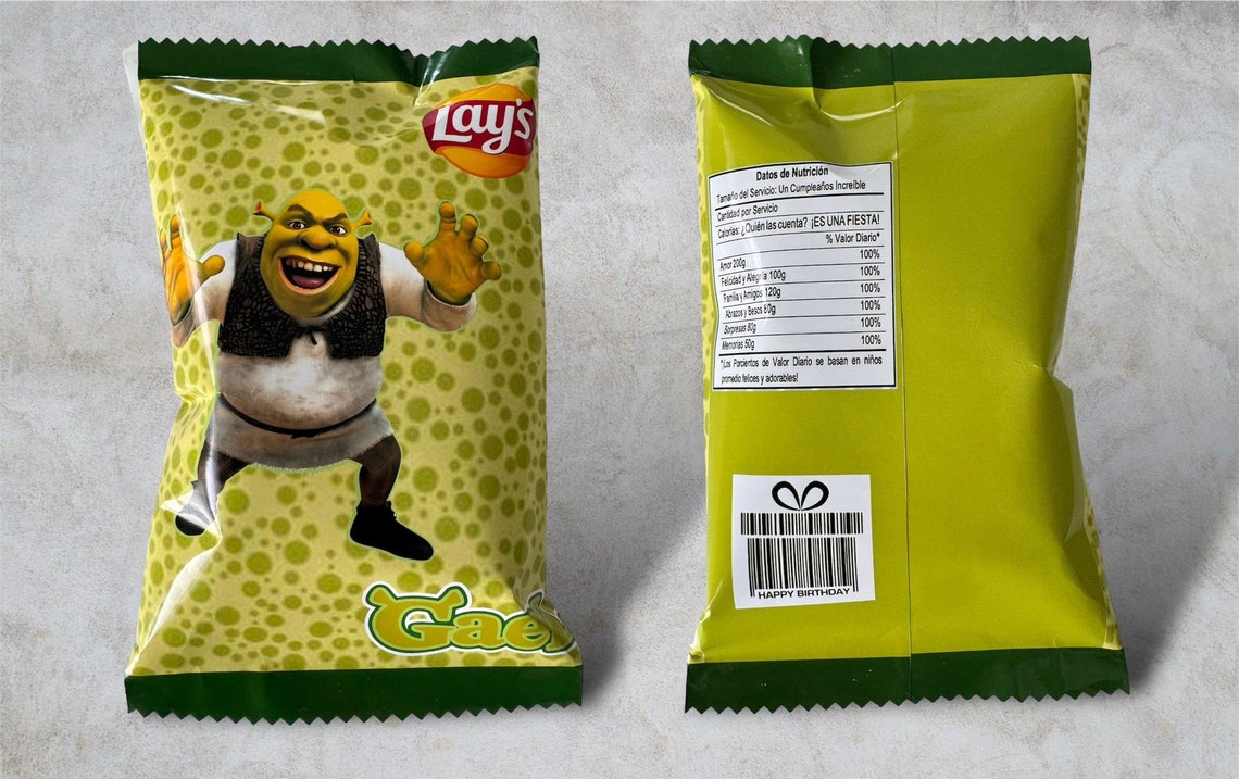 Shrek Chip Bags Shrek Party Favors Shrek Birthday Party Decoration 12 ...
